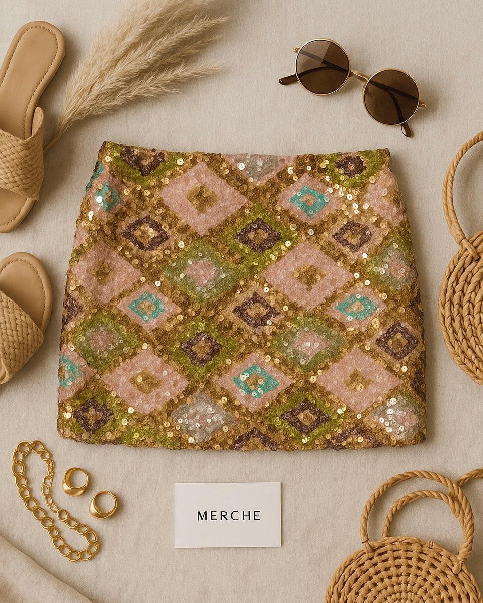 SPILL YOUR DRINK SEQUIN EMBELLISHED SKIRT – Merche - Fashion Store